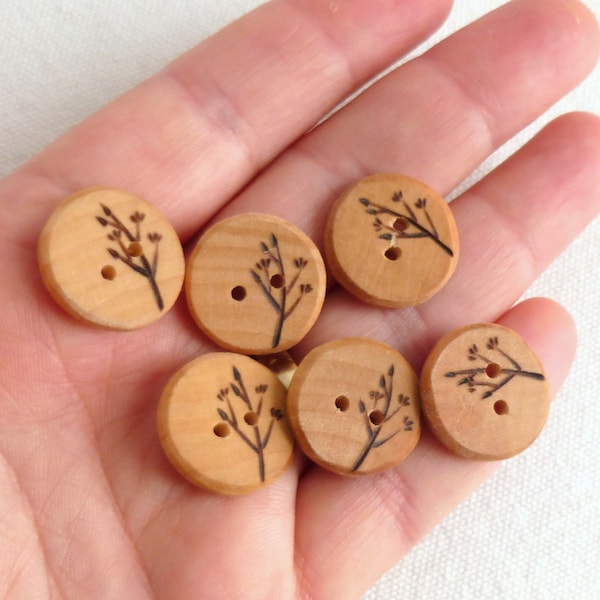 Small Wood Buttons - Etsy