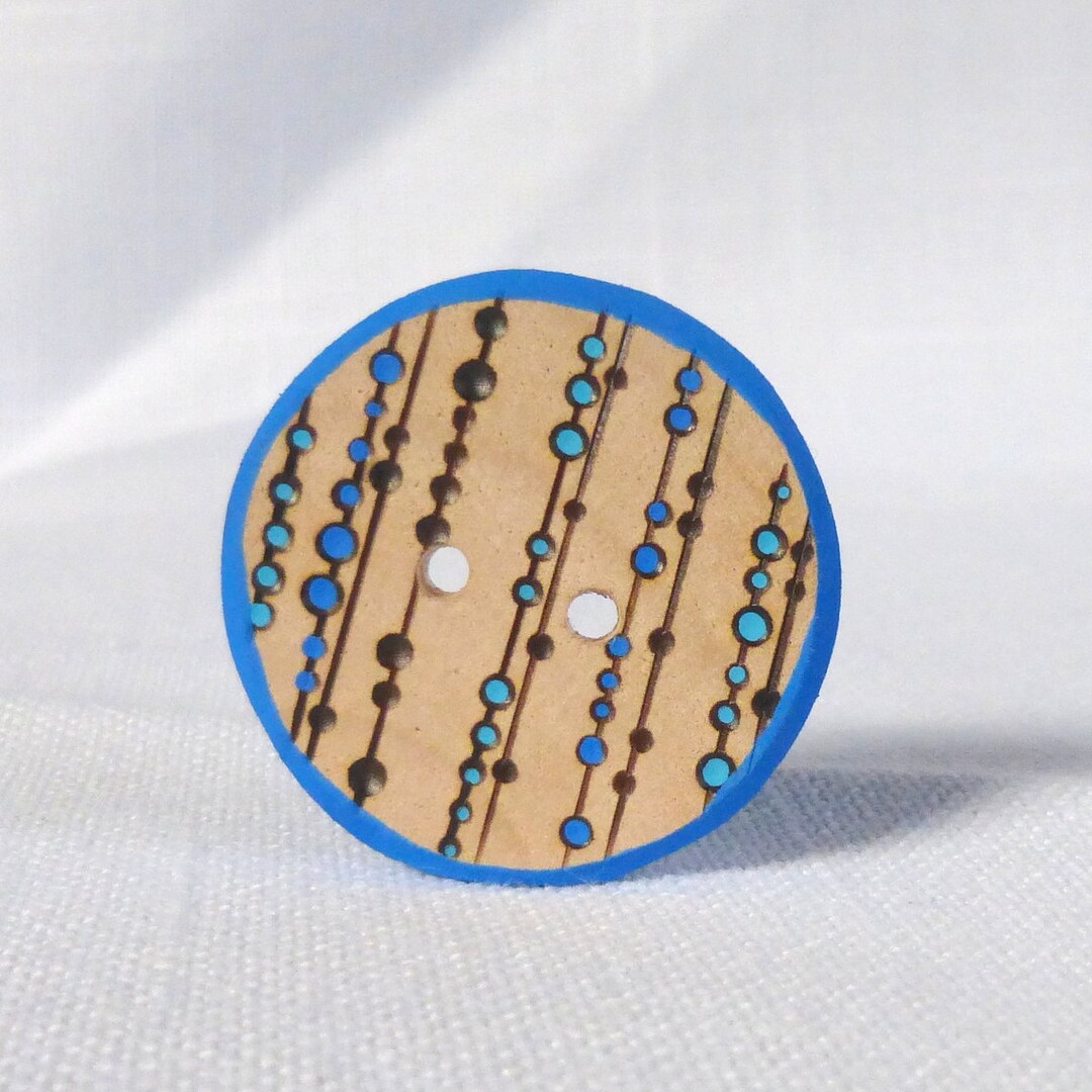 Blue Sewing Buttons, Extra Large Button, Wood Button, Wooden Buttons ...