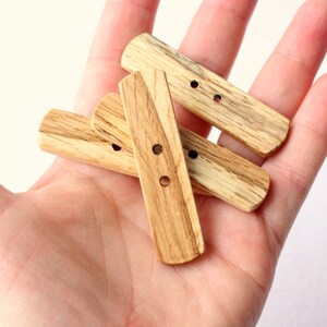 Wood Grain Buttons, 4 Large Aged Oak Buttons, Wooden Toggle Buttons ...