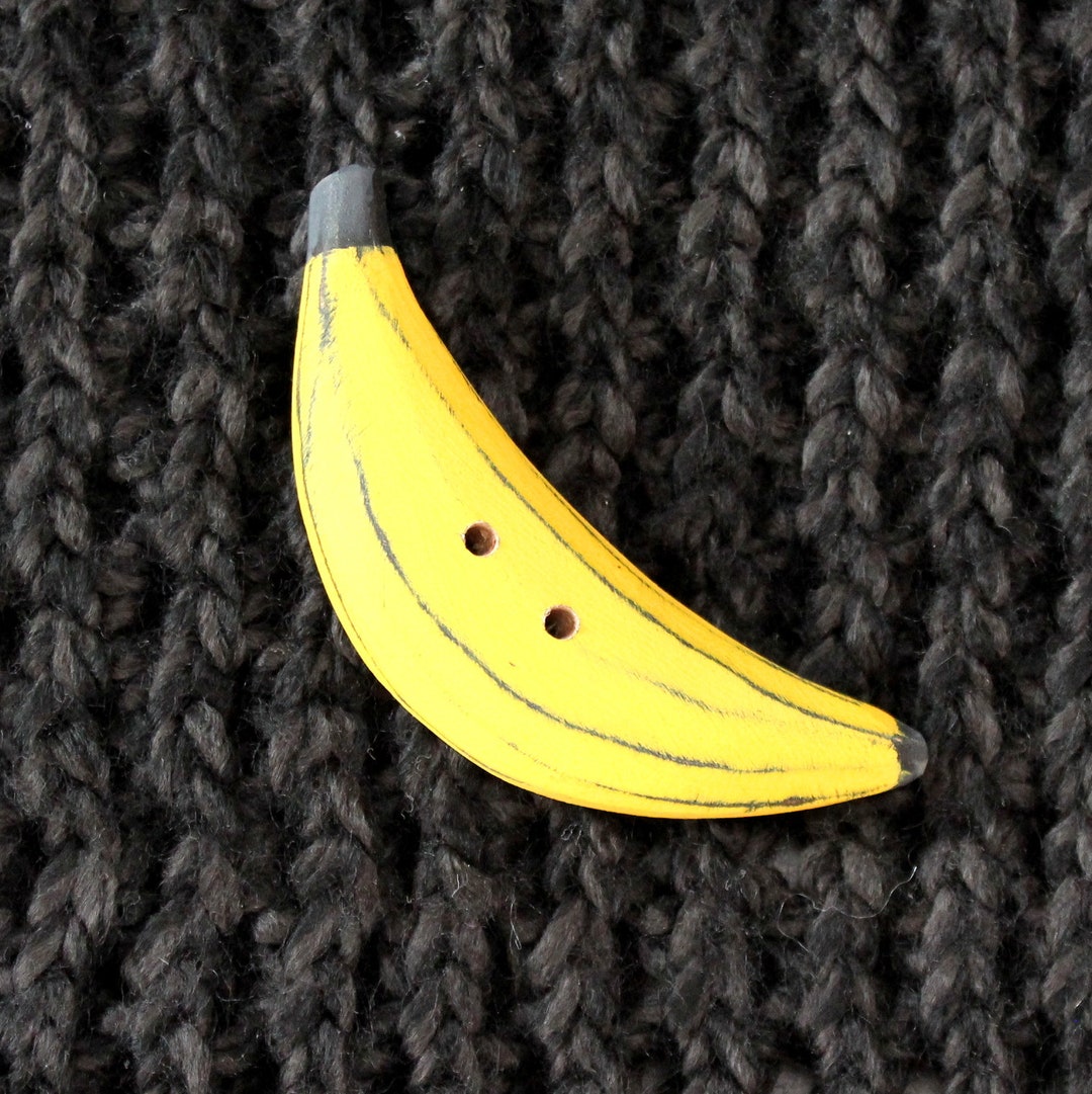 Huge Banana Button, Carved From Wood, Novelty Sewing Button 3 3/4" or ...