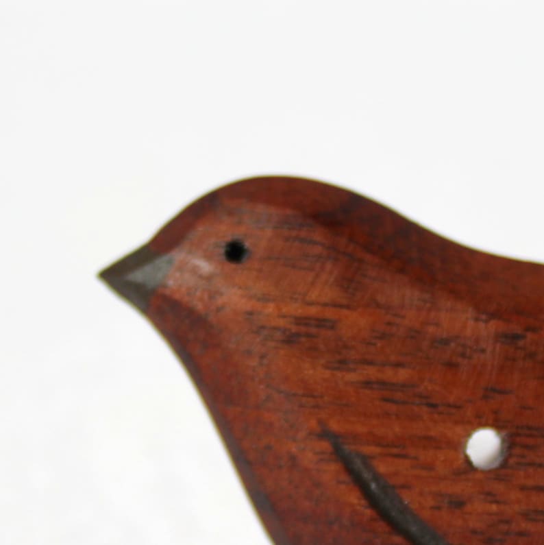 Walnut Wood Bird Button Extra Large Wooden Button Bird | Etsy