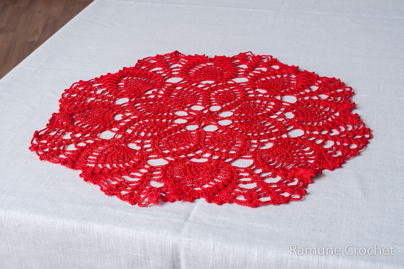 Red Cotton Doily Crochet Crocheted Doilies 18 Table - Etsy