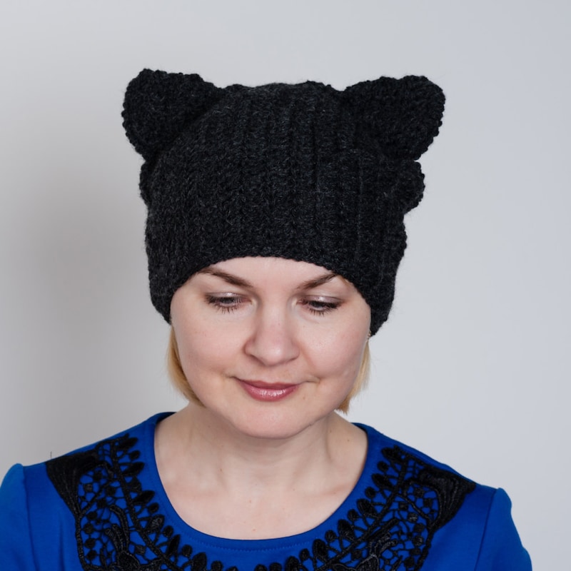 Cat Knit Hat - Etsy