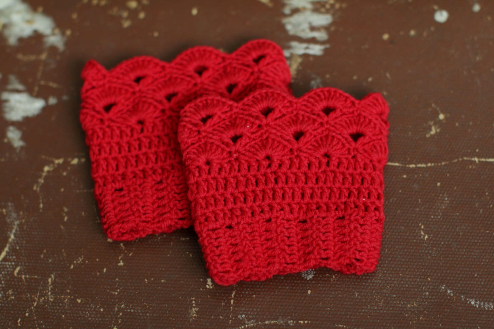 Red Boot Cuffs/crochet Leg Warmers/ Boot Toppers/ Boot - Etsy