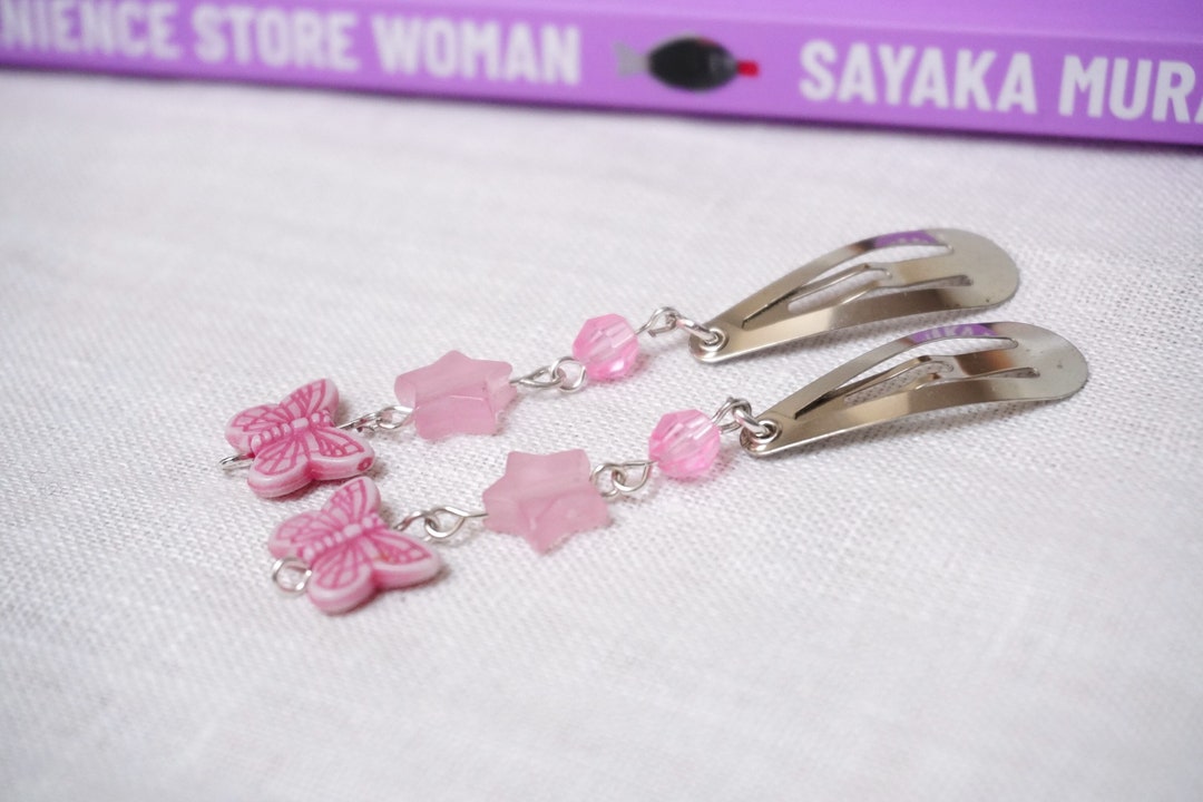 Hairclips. Aesthetic Hair Clips. Pastel Pink Hair Clips. Stargirl Hair ...