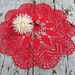 Red Crochet Doilies, Cotton Doily, Crocheted Doilies 16, Valentine's ...