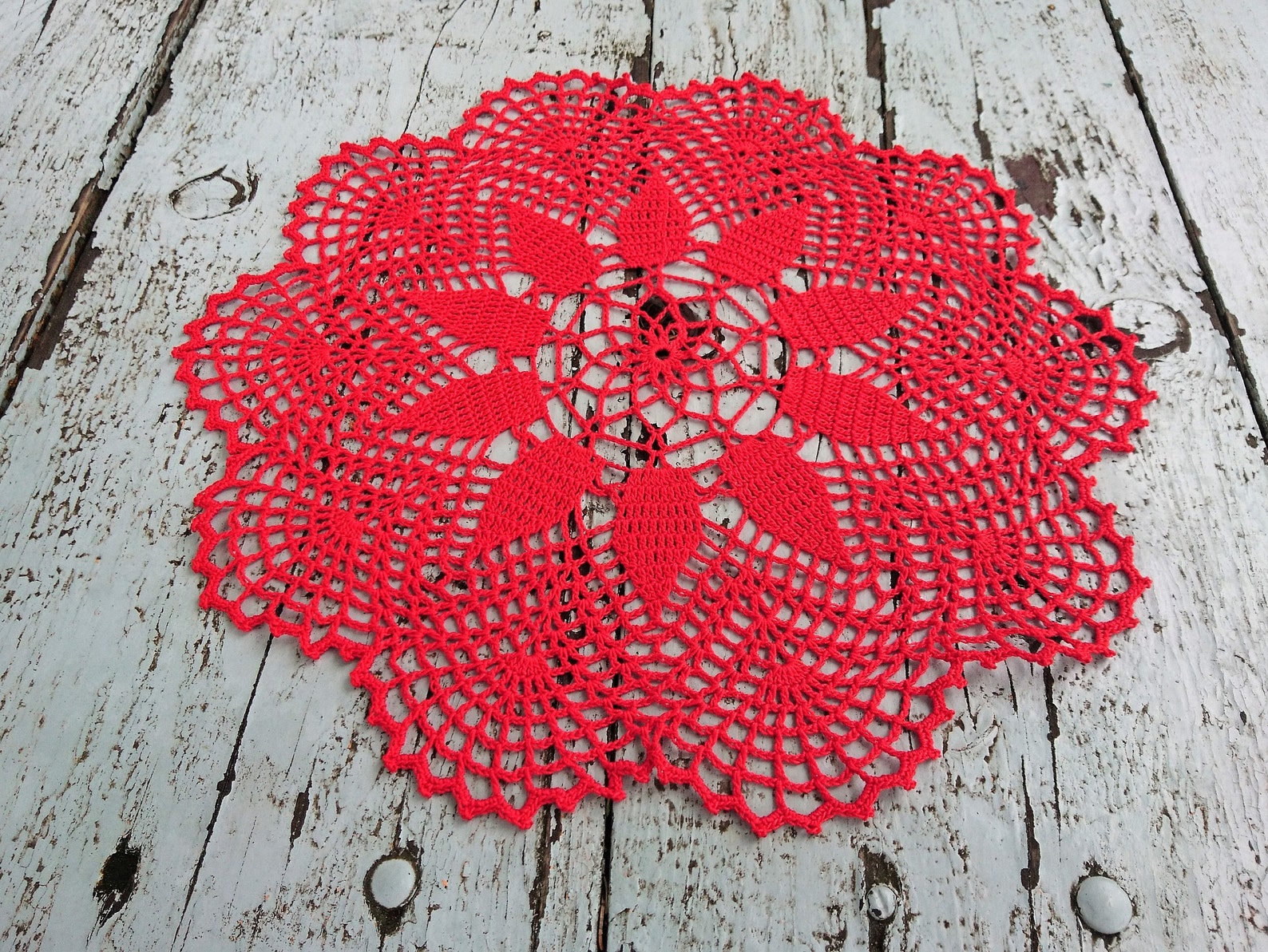 Red Crochet Doilies Cotton Doily Crocheted Doilies 16 - Etsy