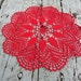 Red Crochet Doilies, Cotton Doily, Crocheted Doilies 16, Valentine's ...