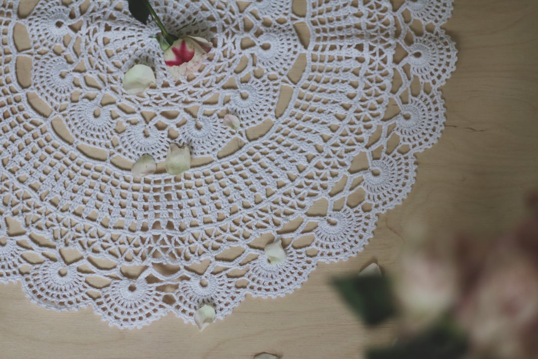 White Linen Crocheted Doily. Linen Table Centerpieces. Handmade Lace ...