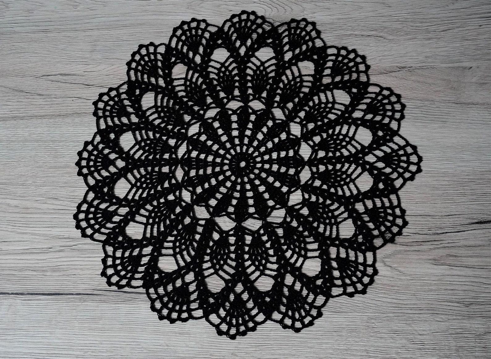 Black Crochet Doily 13