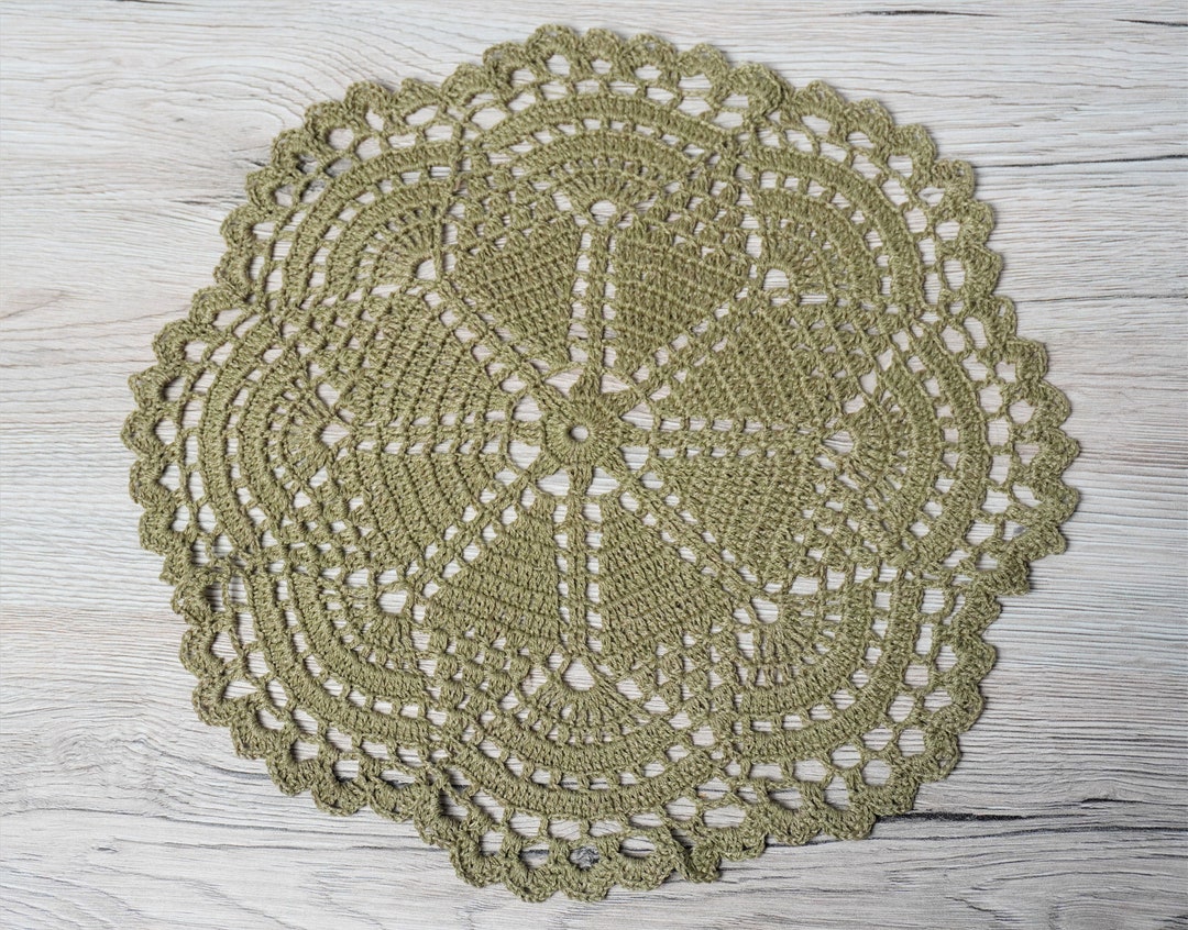 Sage Green Lace Doily Round Crochet Doilies Table Decor - Etsy