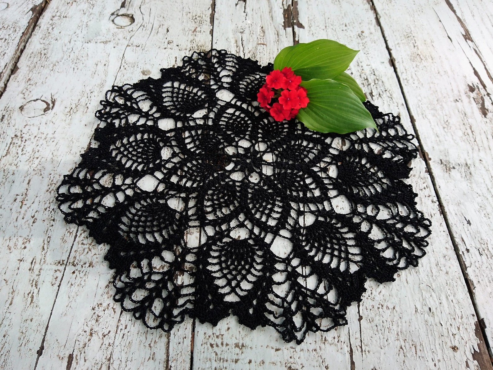 Red Cotton Doily Crochet Crocheted Doilies 18 Table - Etsy