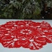 Red Crochet Doily for Christmas Home Decor, Crochet Lace Tablecloth ...