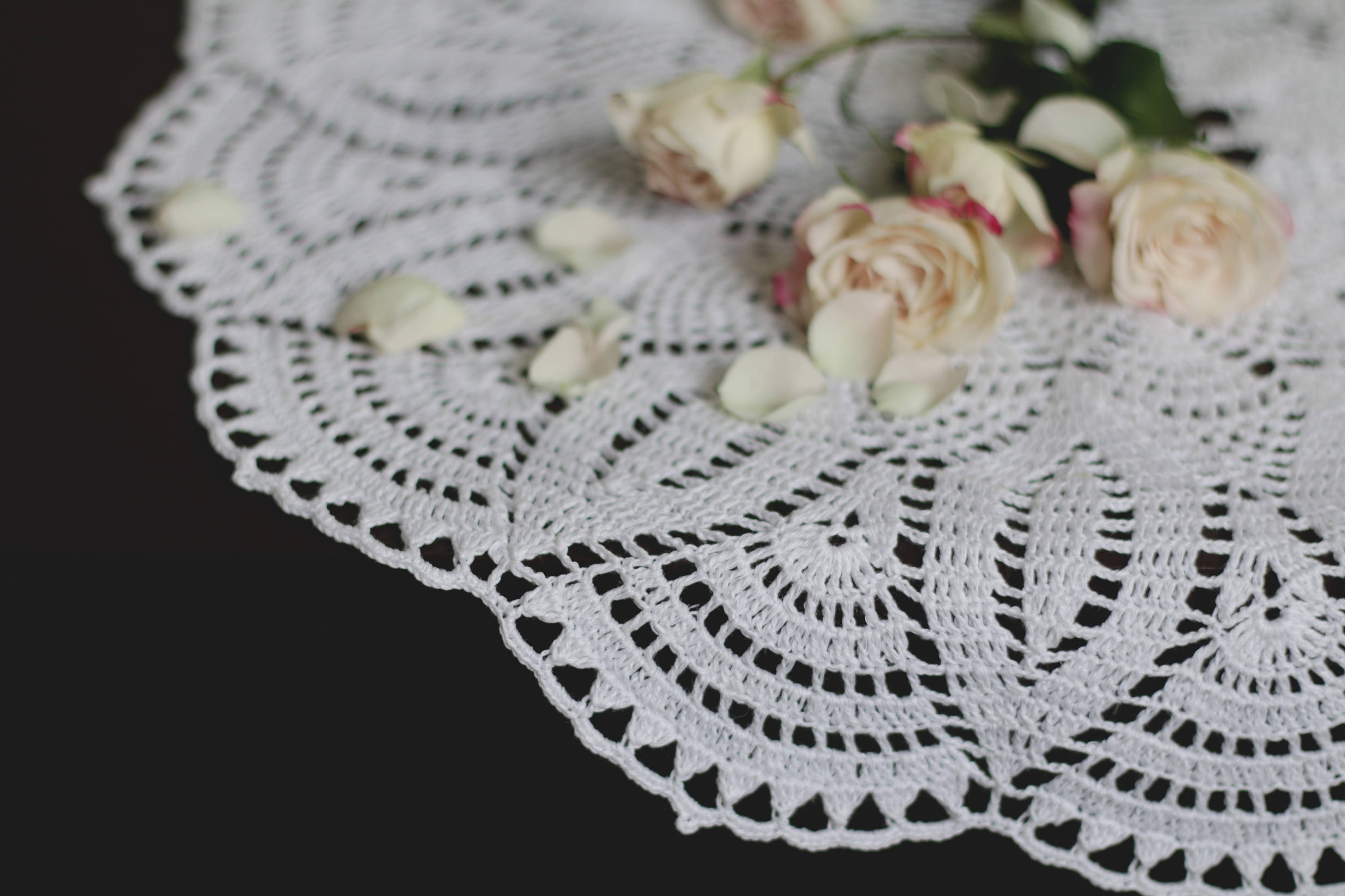 Doily Doilies white flax linen crochet table placemates | Etsy