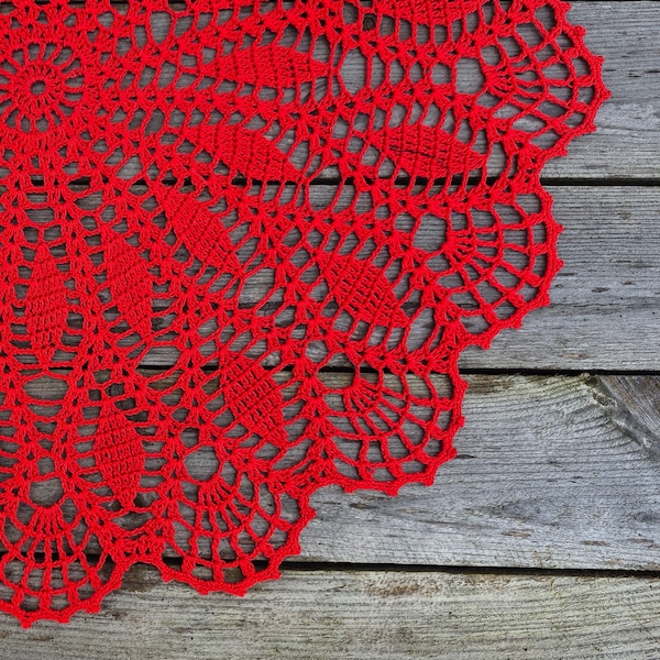 Red Doilies - Etsy