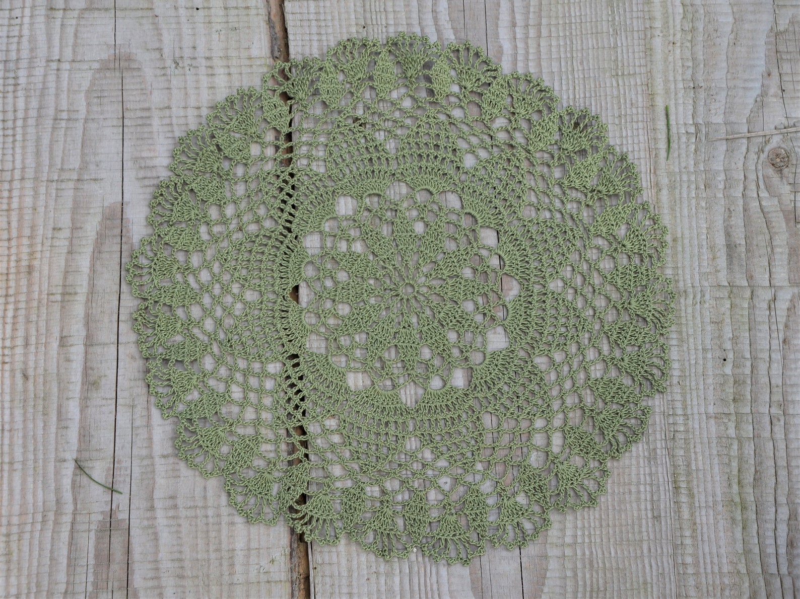 Olive Green/moss Green Cotton Doily, Round Cloth Doilies, Table Decor ...