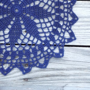 Small Crochet Navy Blue Doilies 8.5. Round Coaster for Tee or Coffee ...