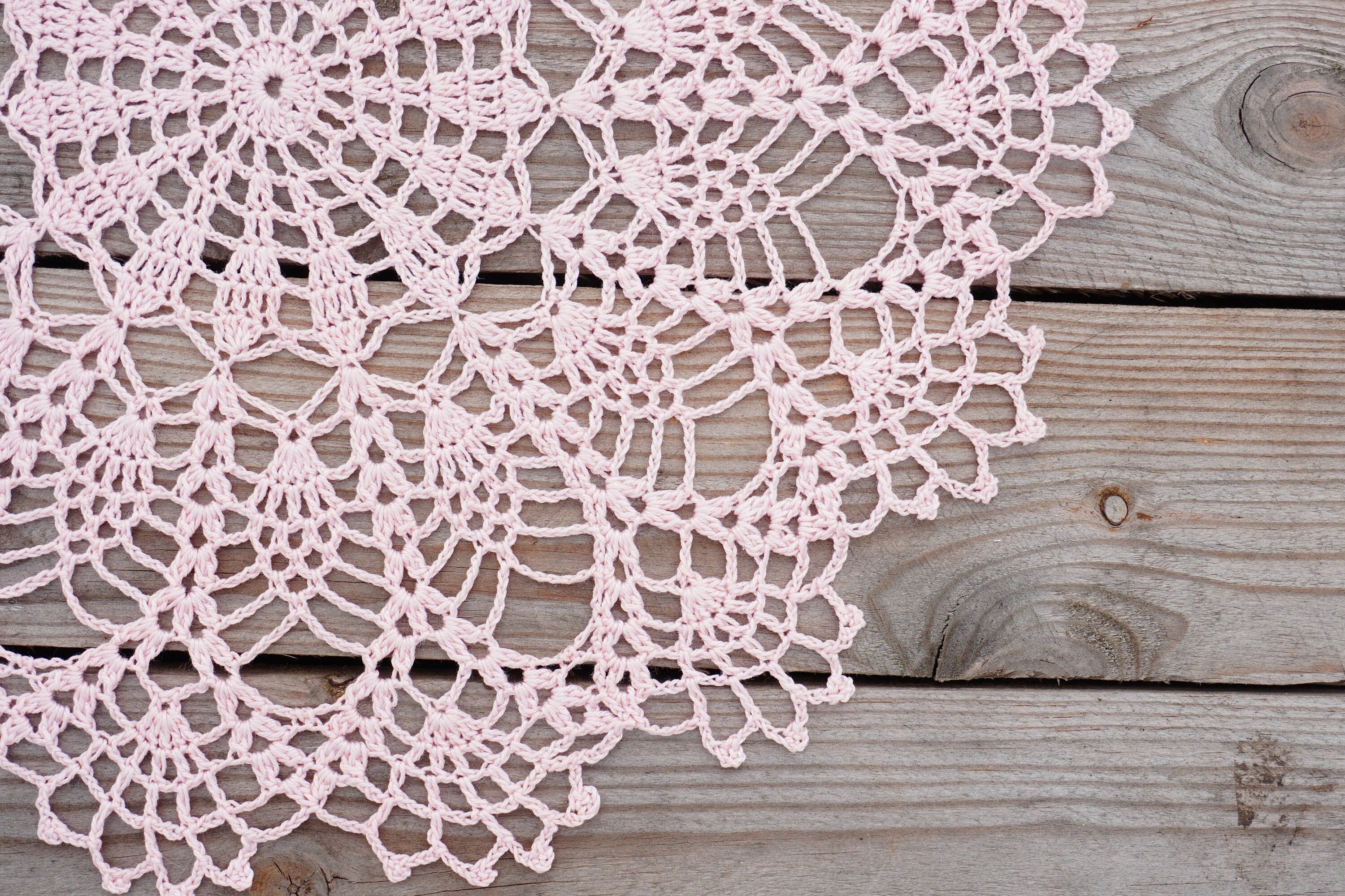 Blush Pink Crochet Doily 12