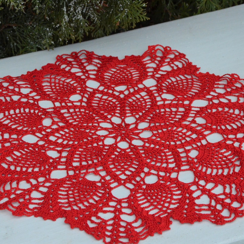 Red Doilies - Etsy