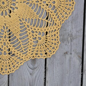 Mustard Crochet Doily 12", Round Lace Doilies, Mustard Table ...