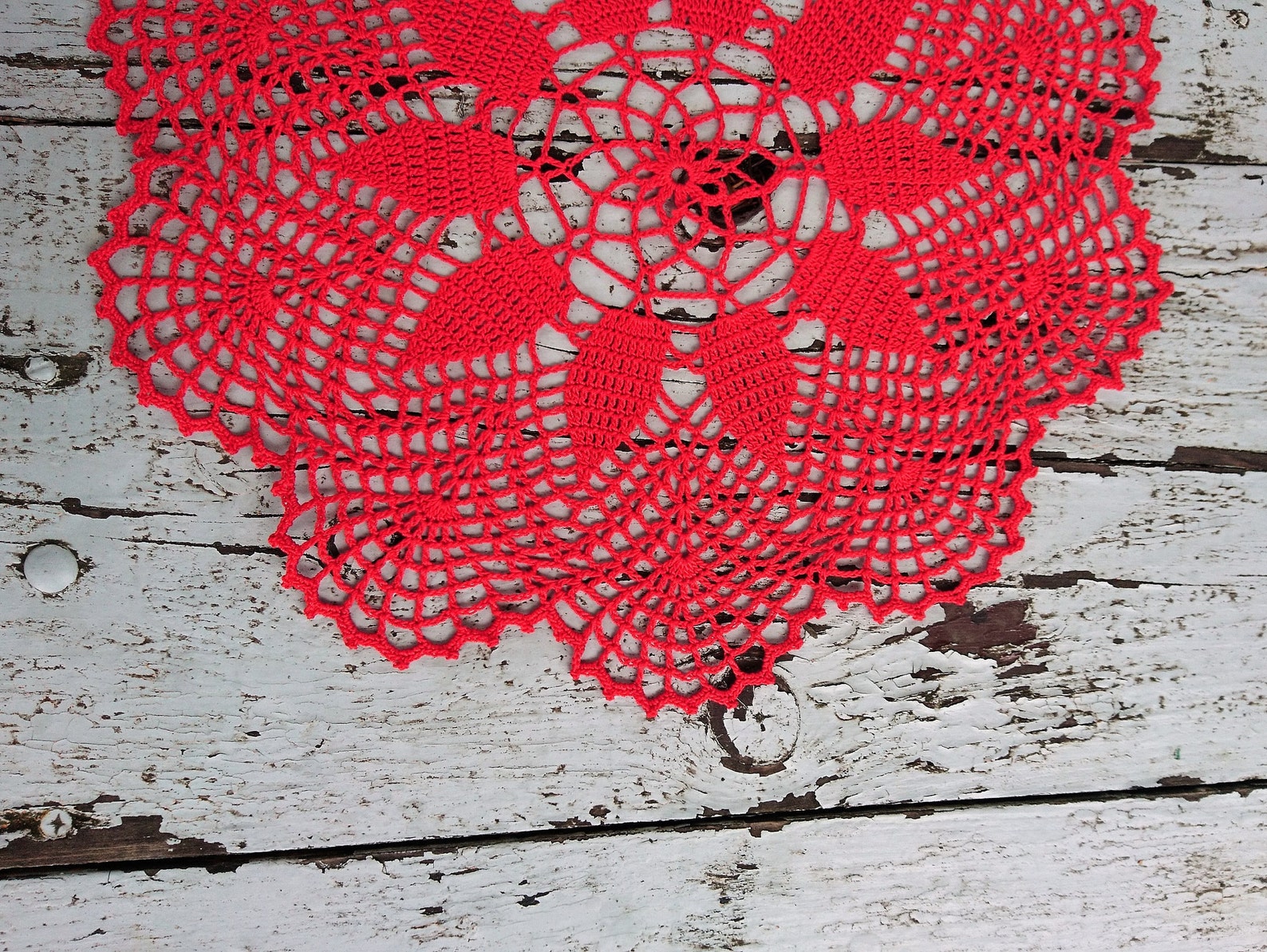 Red Crochet Doilies Cotton Doily Crocheted Doilies 16 - Etsy