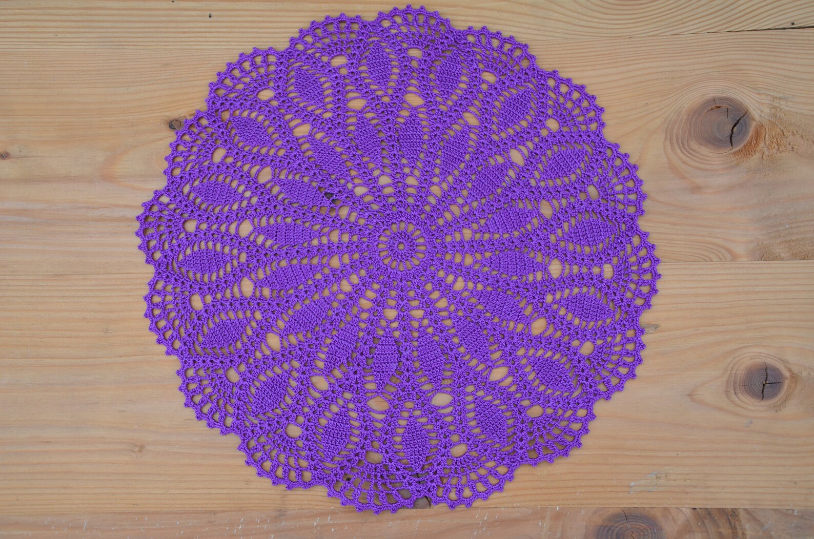 Round Purple Table Doily 13". Crochet Cotton Doilies for Table ...