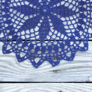 Small Crochet Navy Blue Doilies 8.5. Round Coaster for Tee or Coffee ...
