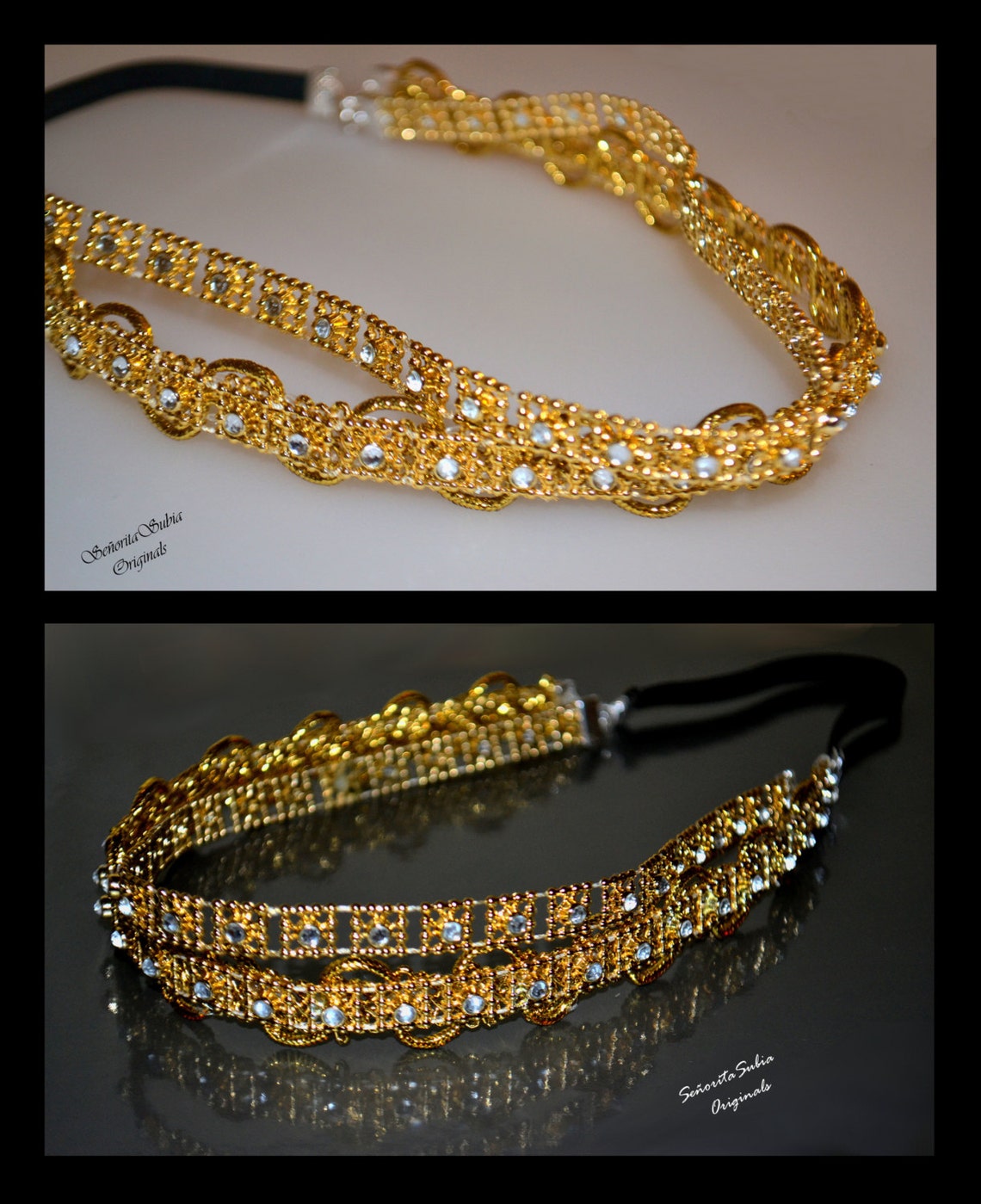 SPARKLING Headband GRECIAN GOLD Double Greek Goddess Grecian - Etsy