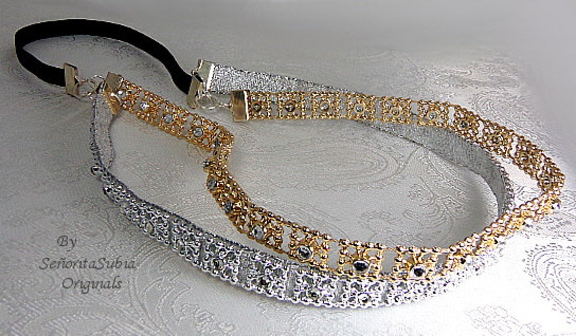 Grecian Goddess Headband Style DOUBLE Gold Silver Greek Roman - Etsy