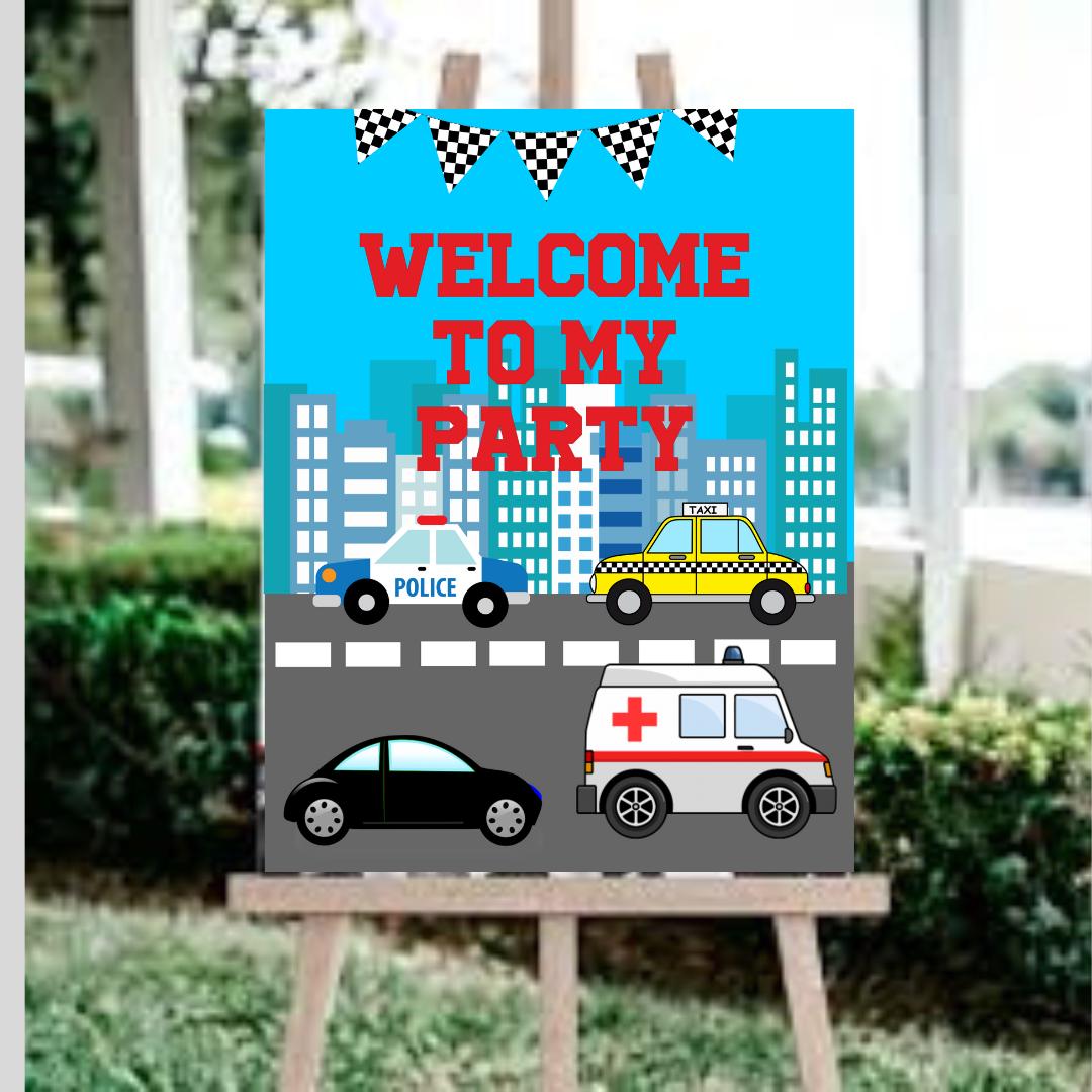 CARS PARTY KIT, Printable Vehicles Party Kit, Cars Ambulance Police ...