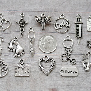 16pc or 5pc Midwife / Midwifery Charm Set Lot Collection / Jewelry ...