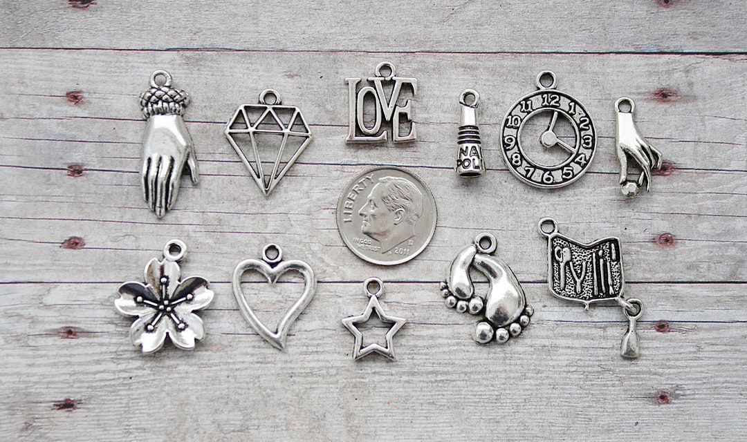11pc or 5pc Nail Tech Charm Set Lot Collection / Jewelry, Scrapbooking ...