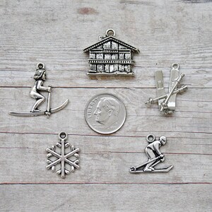 13pc or 5pc Ski Lodge / Skiing Charm Set Lot Collection / Jewelry ...