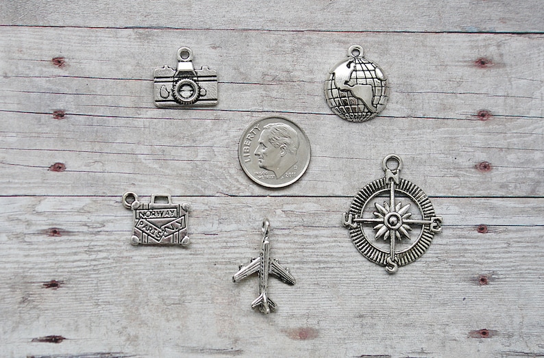 12pc or 5pc Travel Charm Set Lot Collection / Choose Charms, Split ...