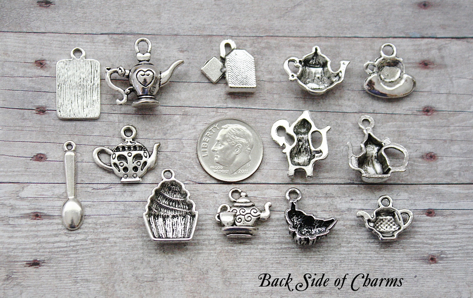 13pc or 5pc Tea Time Charm Set Lot Collection / Jewelry, Scrapbooking ...