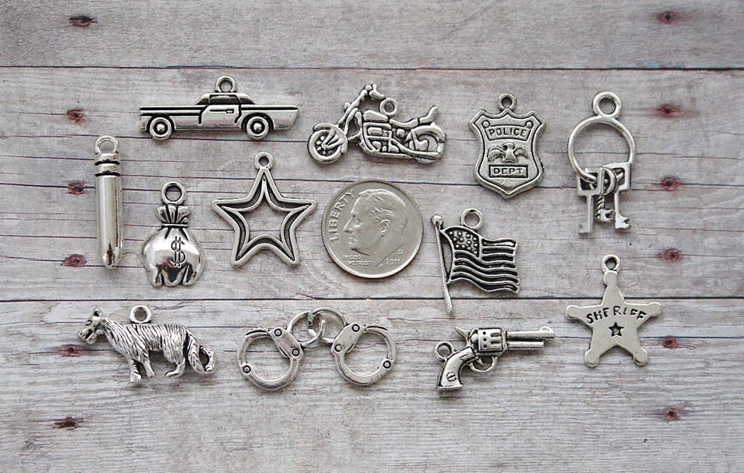 12pc or 5pc Police Officer Charm Set Lot Collection / Jewelry ...