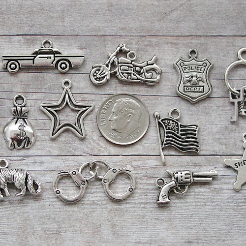 12pc or 5pc Police Officer Charm Set Lot Collection / Jewelry - Etsy