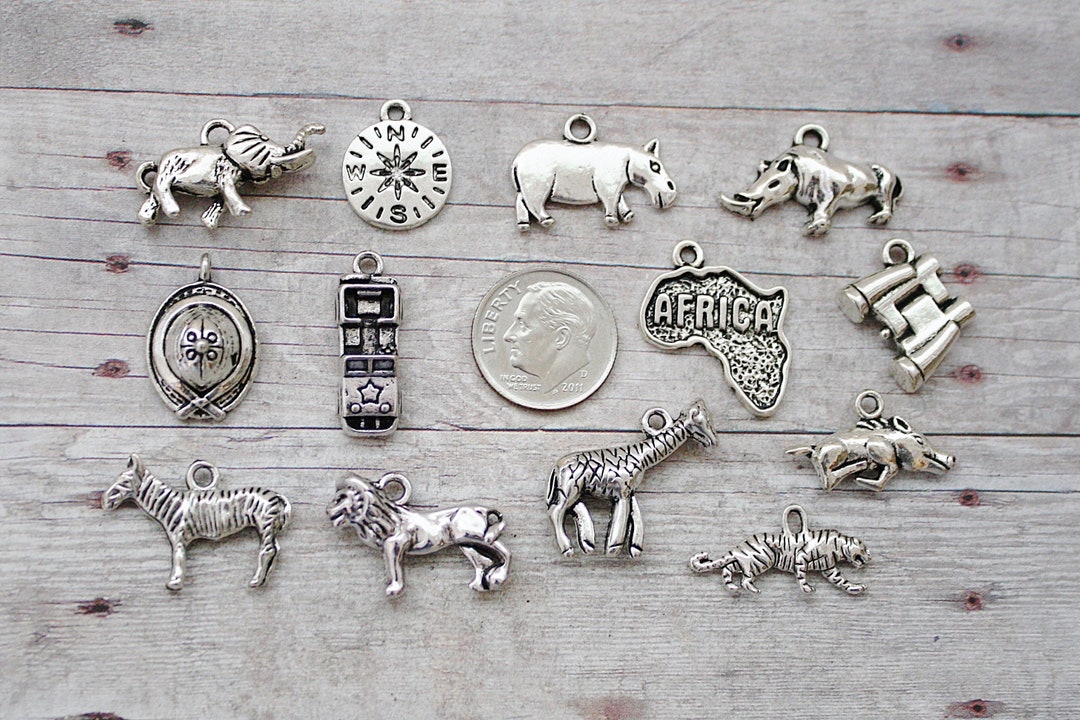 13pc or 5pc African Safari Charm Set Lot Collection / Jewelry ...