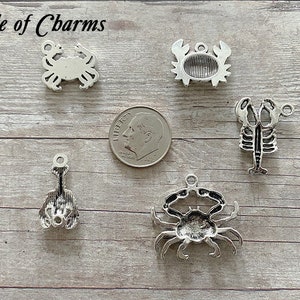 13pc or 5pc Crabs and Lobsters Charm Set Lot Collection / Jewelry ...