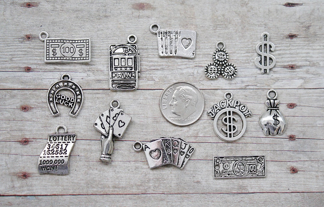 12pc or 5pc Gambling Charm Set Lot Collection / Jewelry, Scrapbooking ...