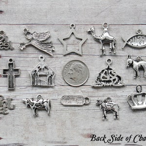 14pc or 5pc Nativity / Christmas Charm Set Lot Collection /jewelry ...