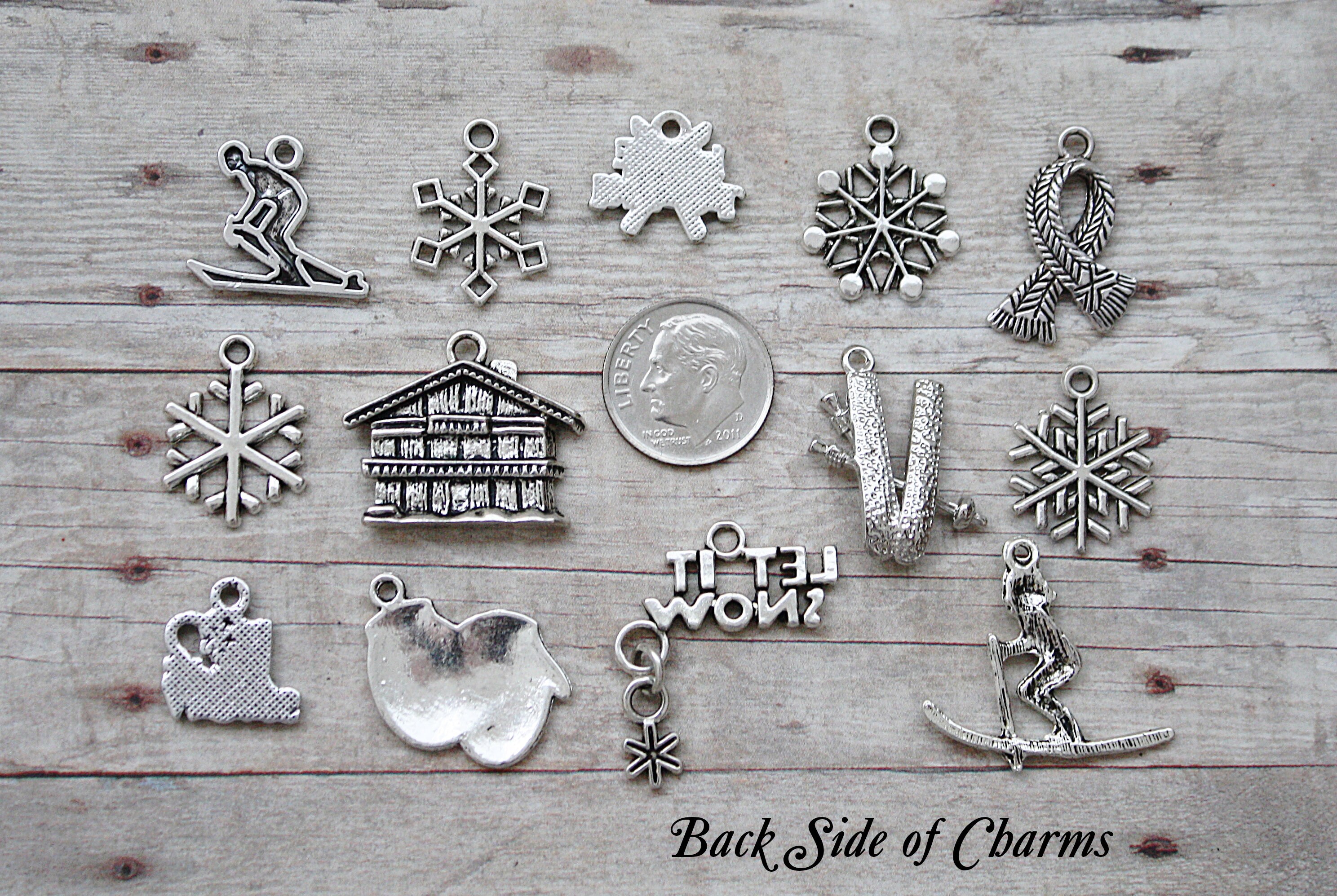 13pc or 5pc Ski Lodge / Skiing Charm Set Lot Collection / Choose Charms ...