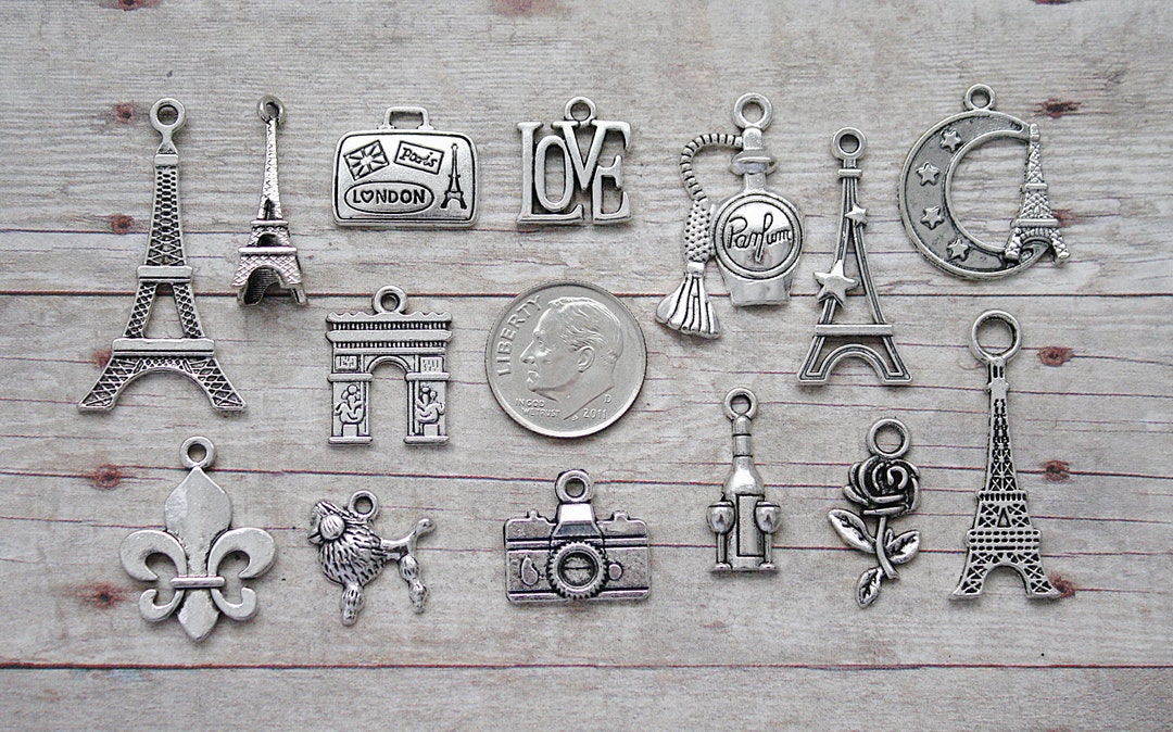 14pc or 5pc Paris Charm Set Lot Collection / Scrapbooking, Jewelry ...
