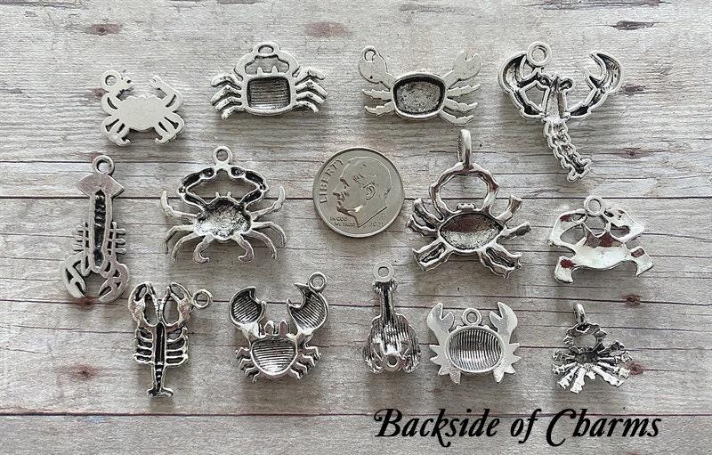 13pc or 5pc Crabs and Lobsters Charm Set Lot Collection / Jewelry ...