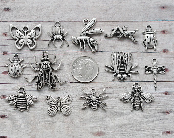 13pc or 5pc Insects / Bugs Charm Set Lot Collection / Jewelry - Etsy