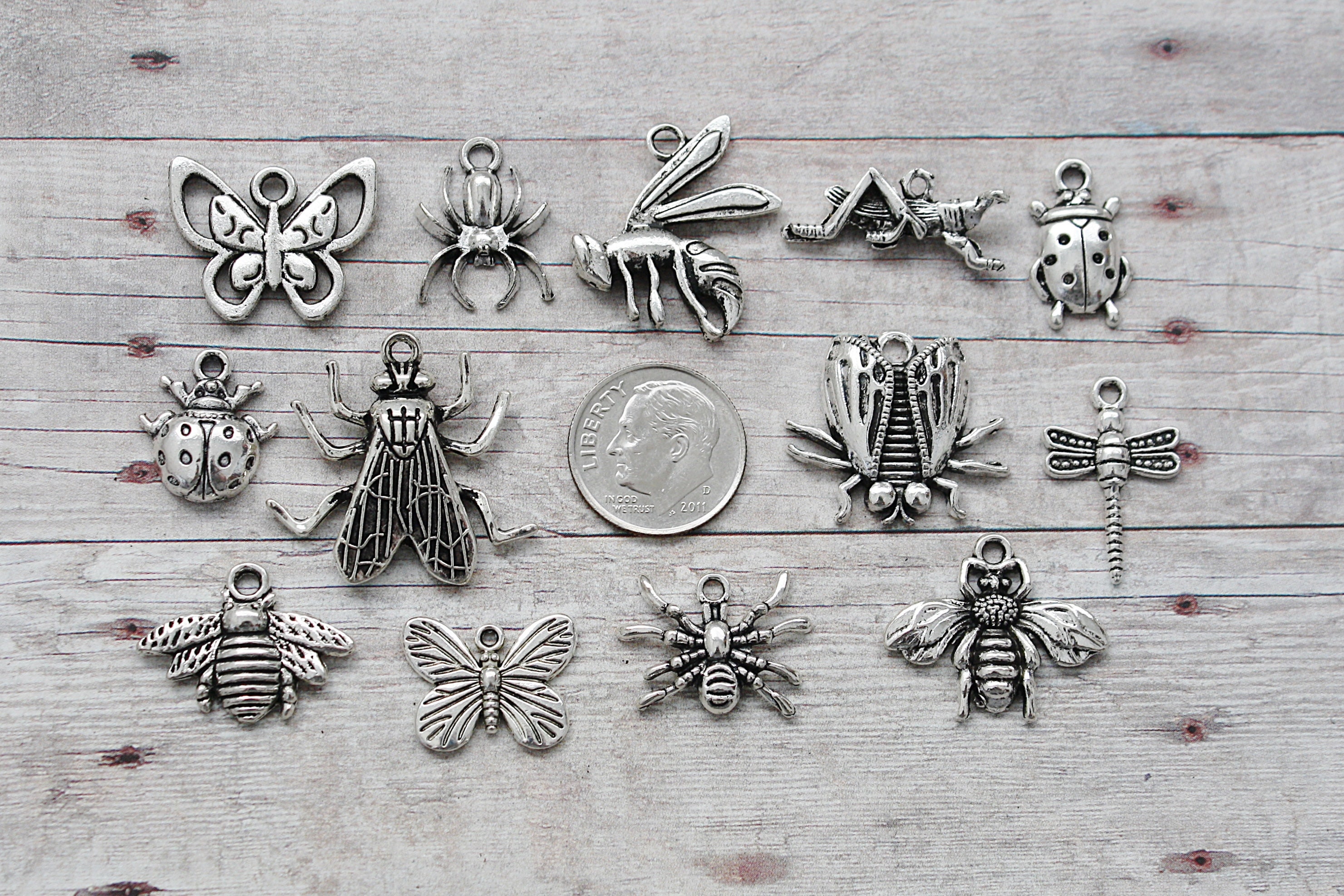 13pc or 5pc Insects / Bugs Charm Set Lot Collection / Jewelry ...