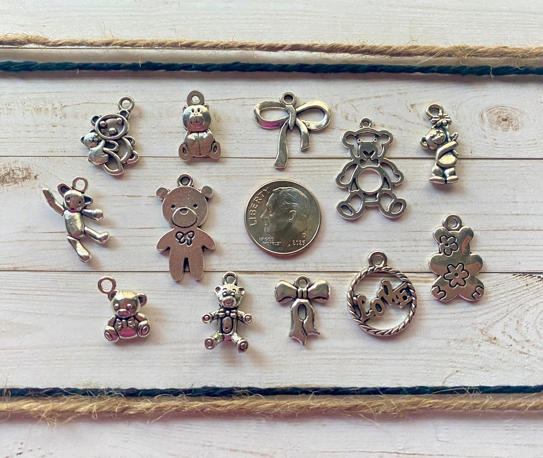 12pc or 5pc Teddy Bears Charm Set Lot Collection /jewelry, Scrapbooking ...