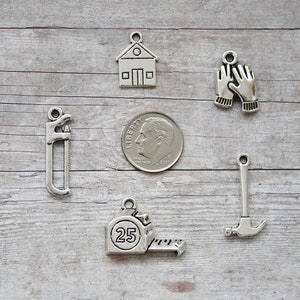 12pc or 5pc Construction Worker Charm Set Lot Collection / Jewelry ...