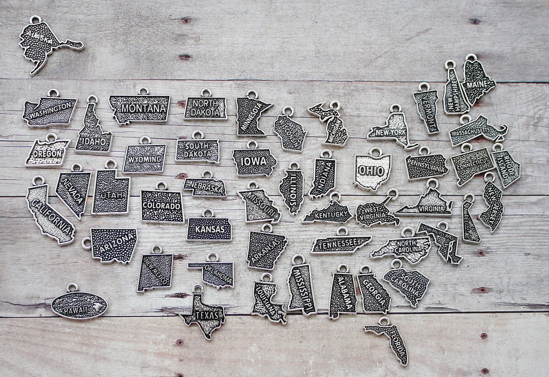 50pc or 1pc United States Charms /choose All 50 States OR Choose One ...