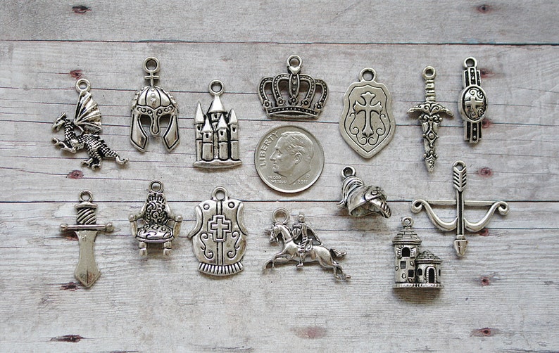 14pc or 5pc Medieval / Knight Charm Set Lot Collection / - Etsy